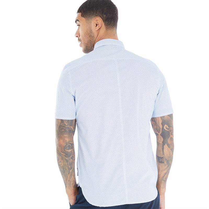 Buy French Connection Mens Patterned Short Sleeve Shirt Ditsy Blue