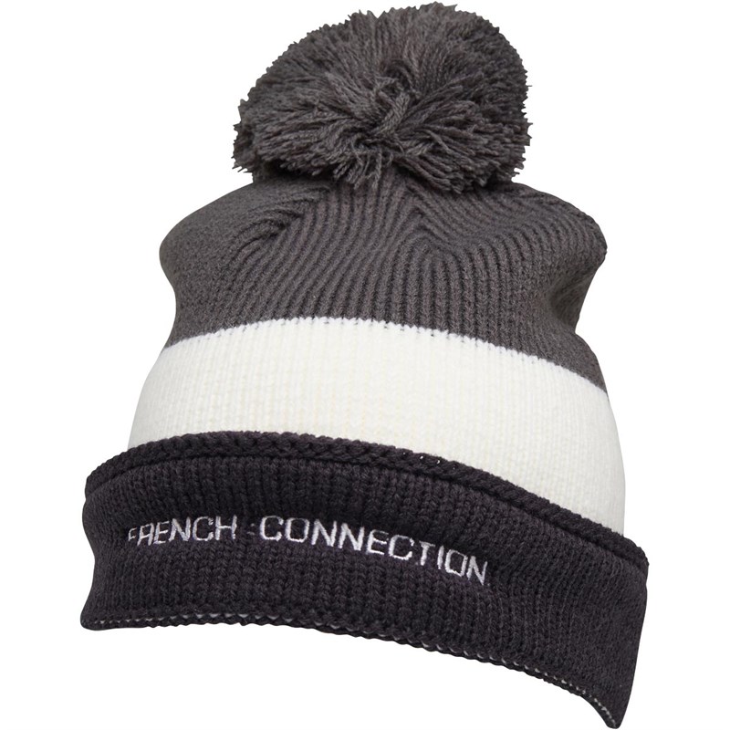 Buy French Connection Mens FC Stripe Knit Hat Marine/White/Charcoal