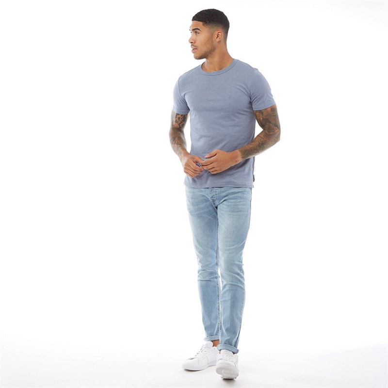 Buy French Connection Mens Crew T-Shirt Light Blue Melange