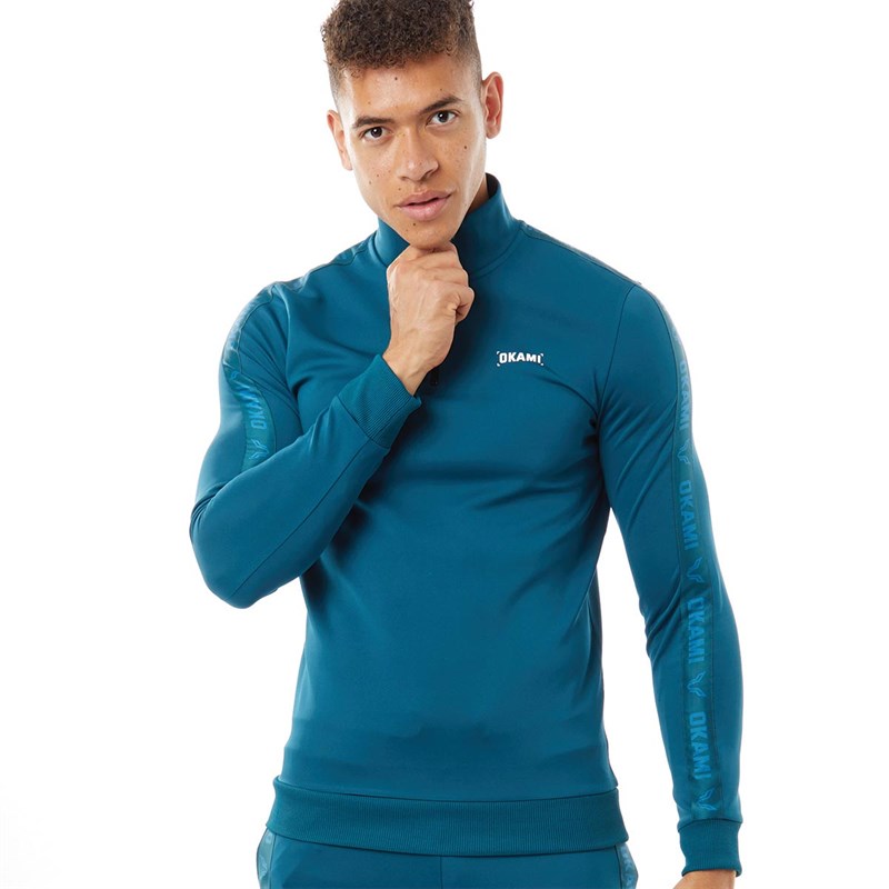 Buy OKAMI Sport Mens Cooldown 1/4 Zip Taped Training Top Dark Teal