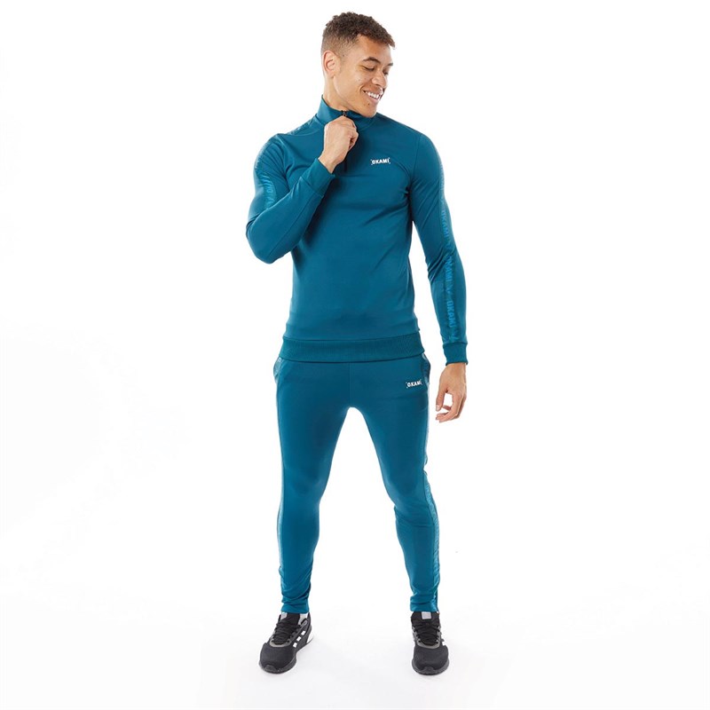 Buy OKAMI Sport Mens Cooldown 1/4 Zip Taped Training Top Dark Teal