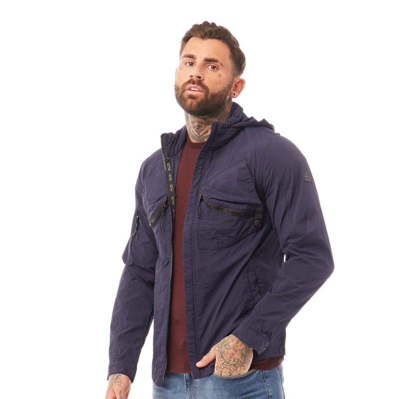 Buy 883 Police Mens Romsey Lightweight Shell Jacket Navy