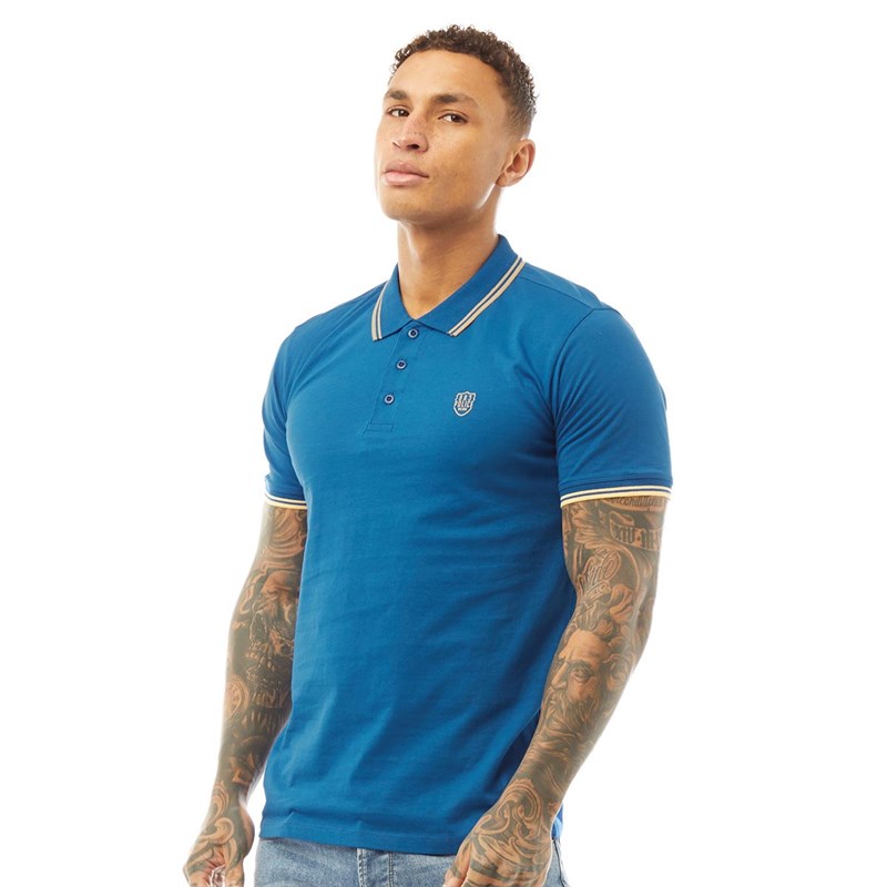 Buy 883 Police Mens Bardon Polo Electric Blue