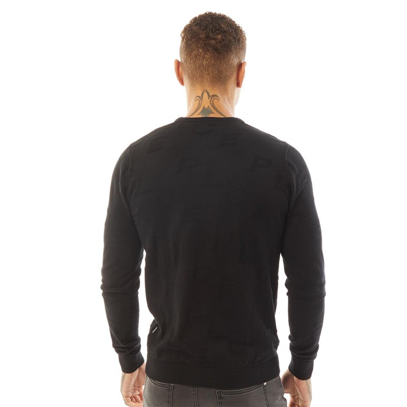 Buy 883 Police Mens Connect Crew Neck Jumper Black