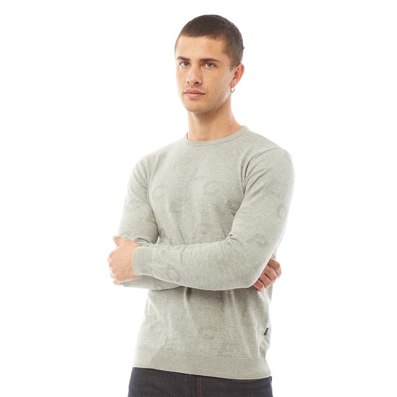 Buy 883 Police Mens Connect Crew Neck Jumper Marl Grey