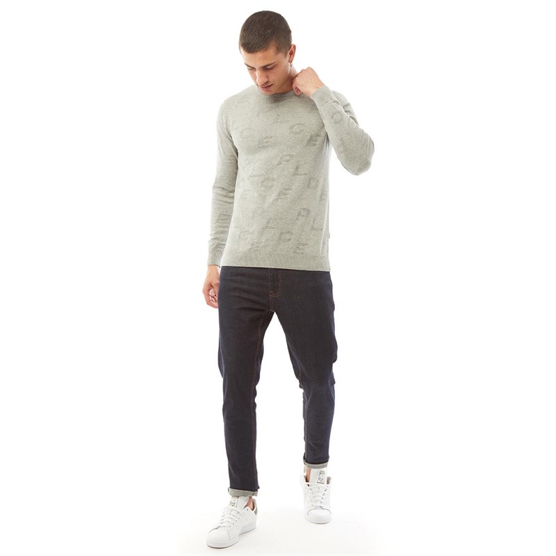 Buy 883 Police Mens Connect Crew Neck Jumper Marl Grey