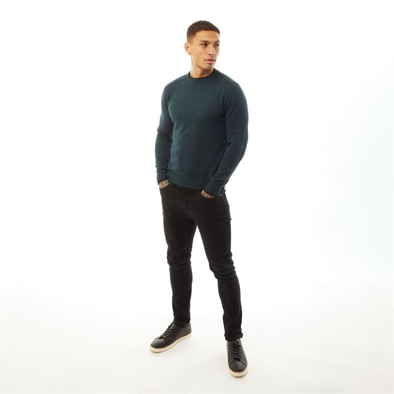 Buy 883 Police Mens Twisted Crew Neck Jumper Forest Fur