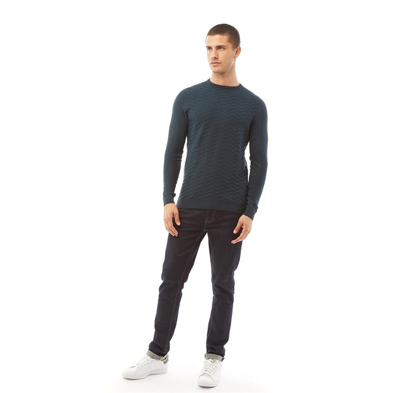 Buy 883 Police Mens Stormy Crew Neck Jumper Forest Fur