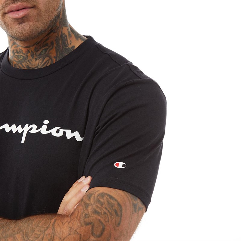 Buy Champion Mens Classic Crew Neck T-Shirt Black