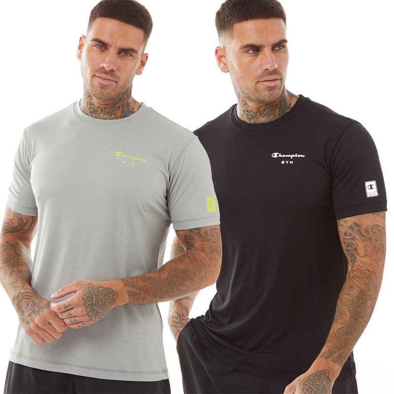 Buy Champion Mens Two Pack Crew Neck T-Shirts Black