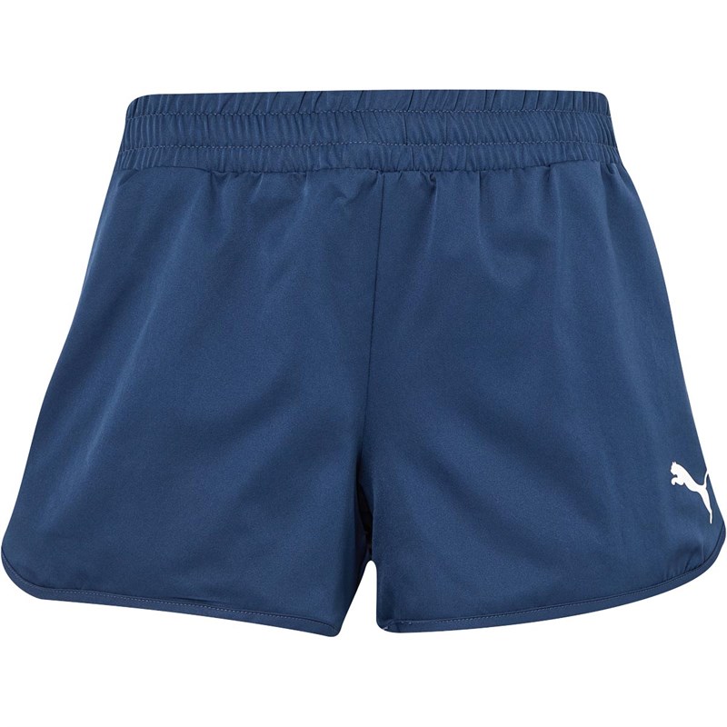 Buy Puma Womens Woven Shorts Deep Blue Heather/Puma White
