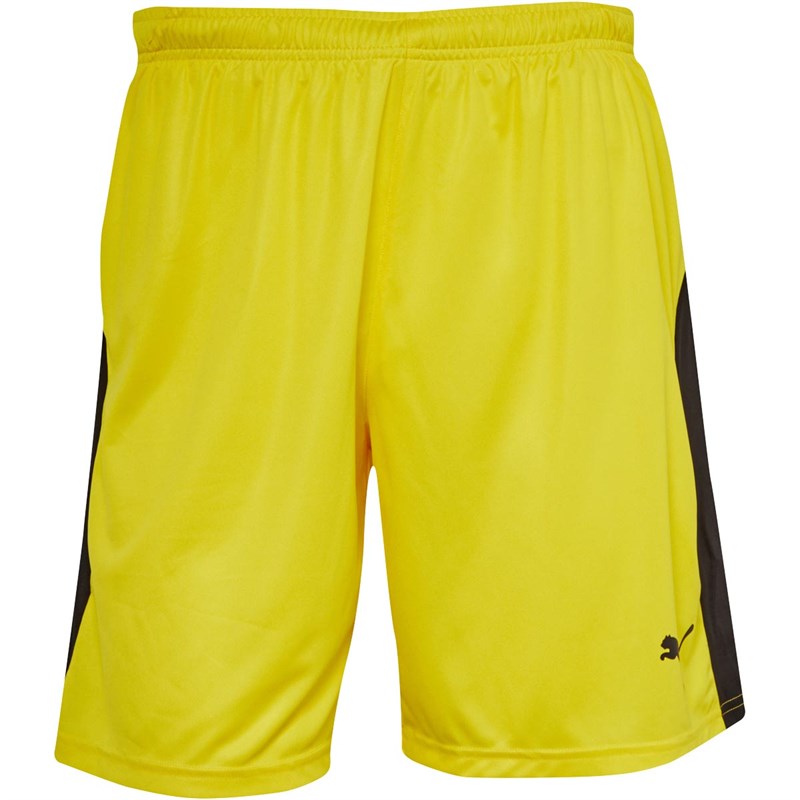 Buy Puma Mens Liga Match Shorts W/Briefs Cyber Yellow/Puma White