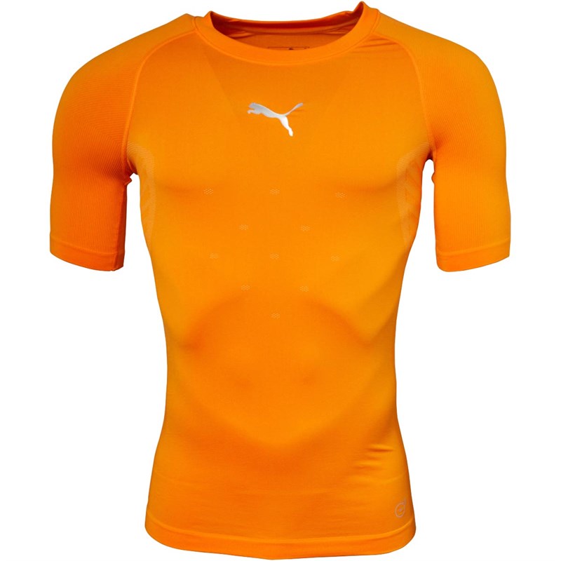 Buy Puma Mens evoKNIT Baselayer Short Sleeve Flame Orange