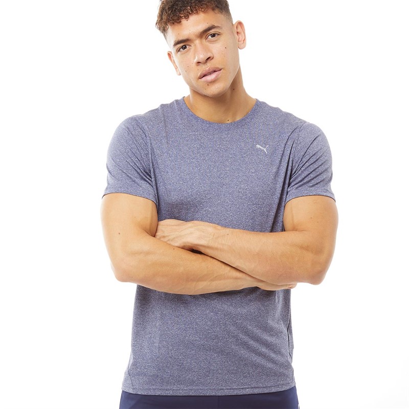 Buy Puma Mens Performance dryCELL Heathered Top Peacoat Heather