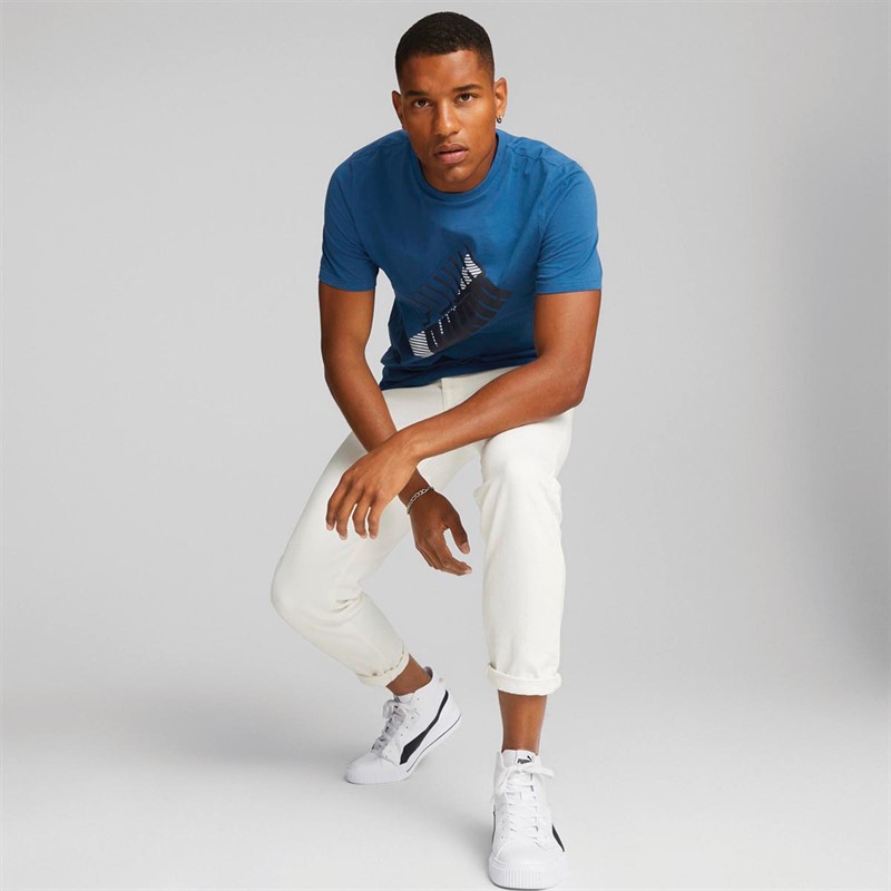 Puma T-Shirts Power Logo Homme Bleu