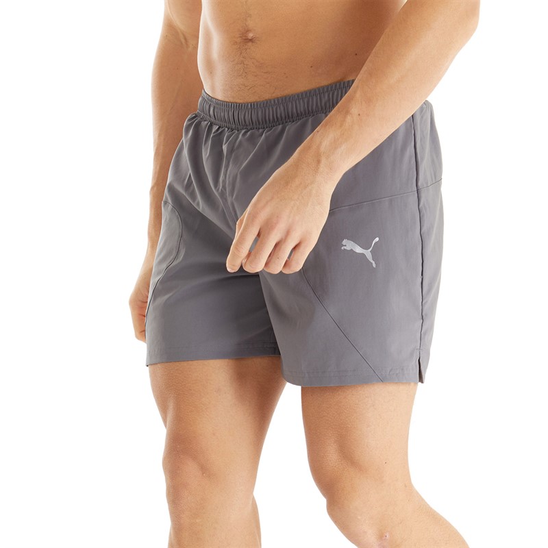 Buy Puma Mens Run Favorite Drycell Woven 5 Inch Running Shorts Grey/Green