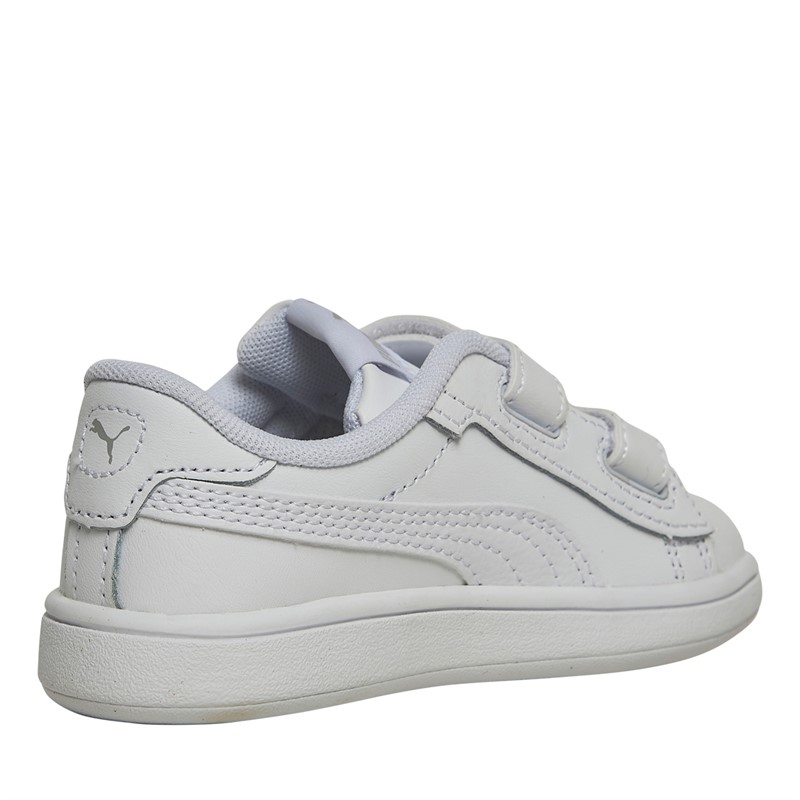 Buy Puma Infant Smash 3.0 Leather Trainers Grey/White