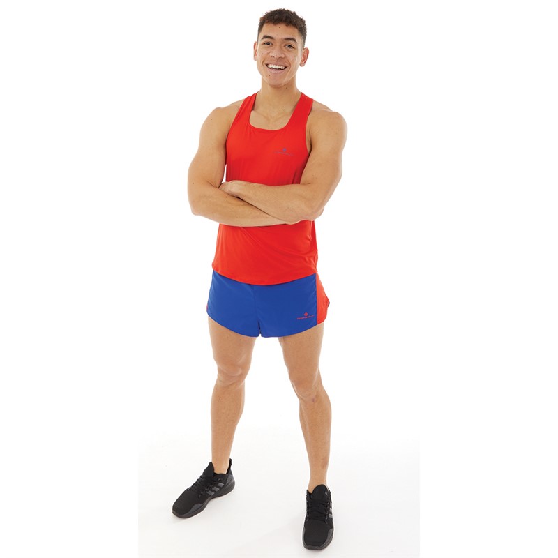 Buy Ron Hill Mens Tech Revive Racer Running Short Dark Cobalt/Flame