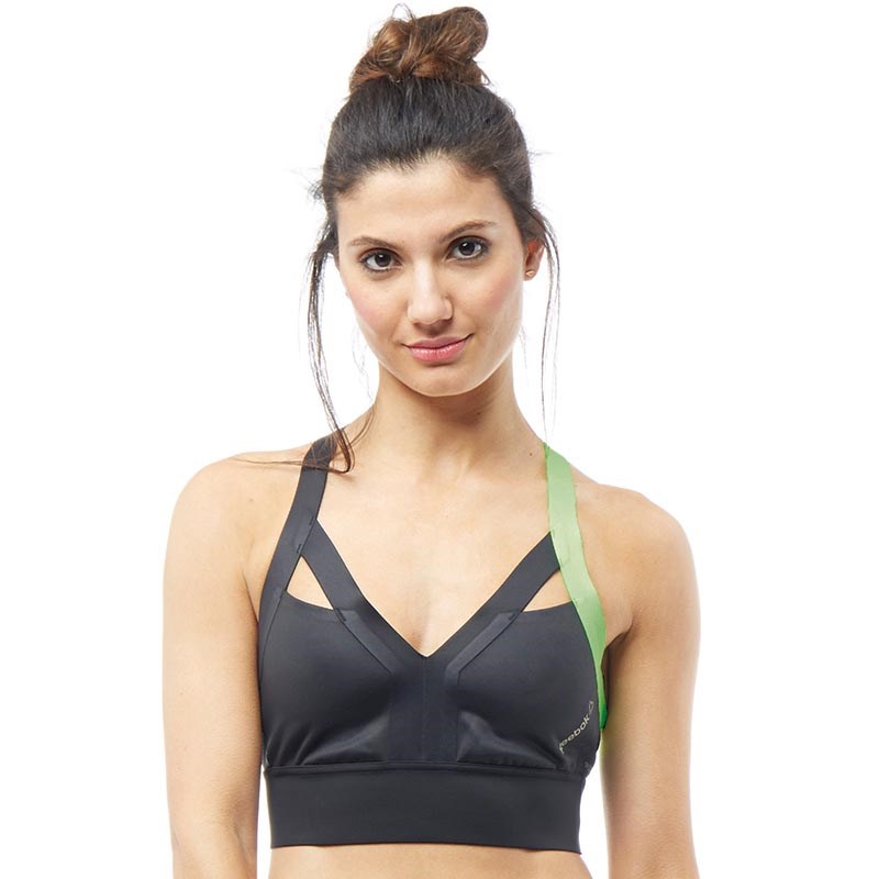 Buy Reebok Womens Cardio Speedwick Short Sports Bra Top Black