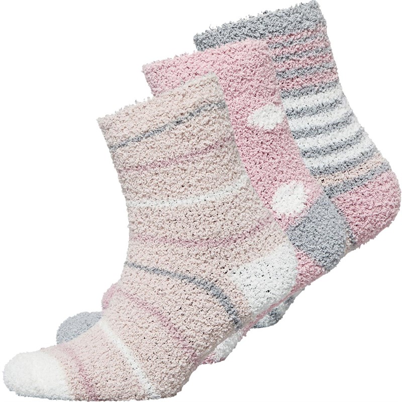 Buy Soho Womens Collection Three Pack Cosy Socks Pink Spots and Stripes