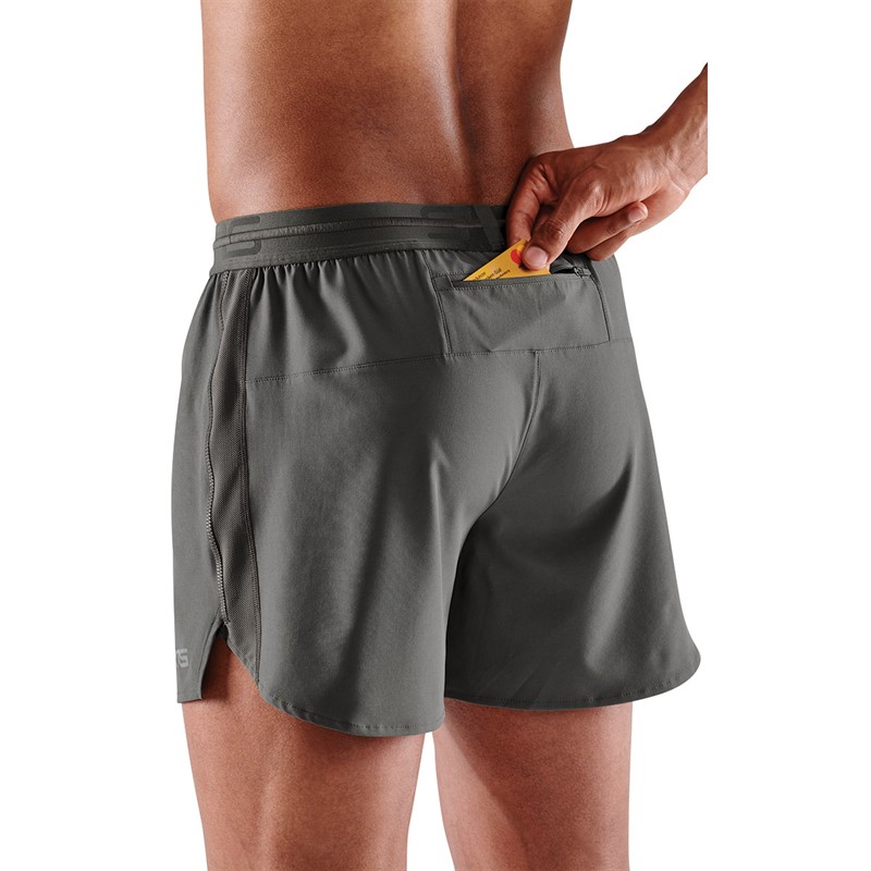 Buy SKINS Mens Series-3 Run Shorts Charcoal