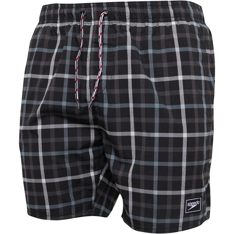Buy Speedo Mens Checked Leisure 16 Inch WaterShorts Black/Grey