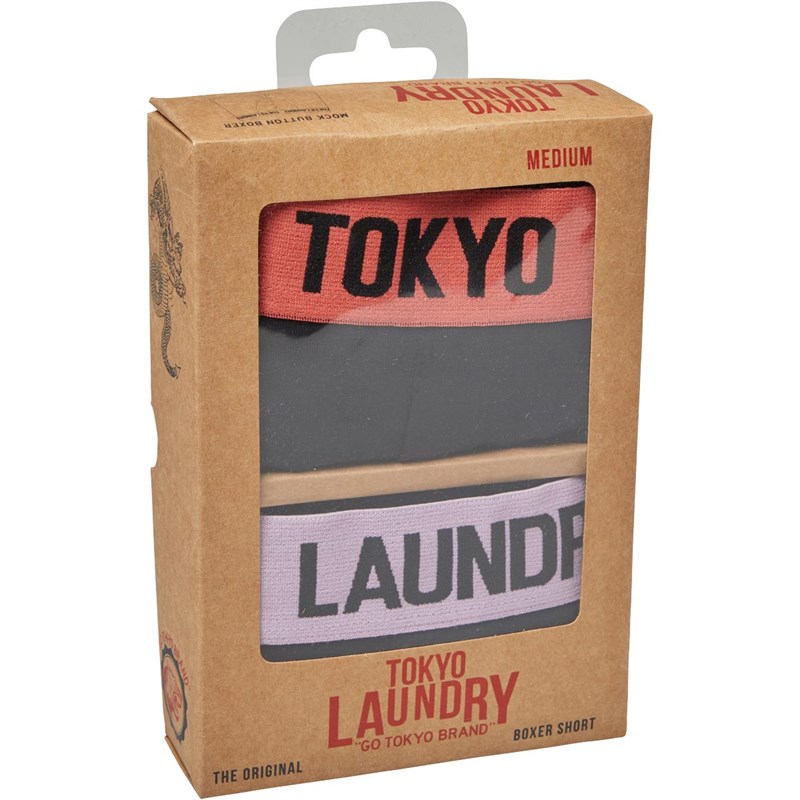 Buy Tokyo Laundry Mens Nelson 2 Two Pack Boxers Hot Coral/Lavender Herb
