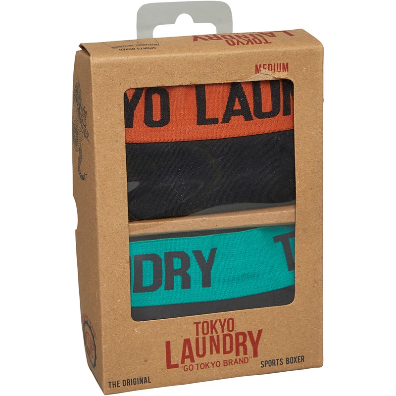 Buy Tokyo Laundry Mens Marthem Two Pack Boxers Orange/Green