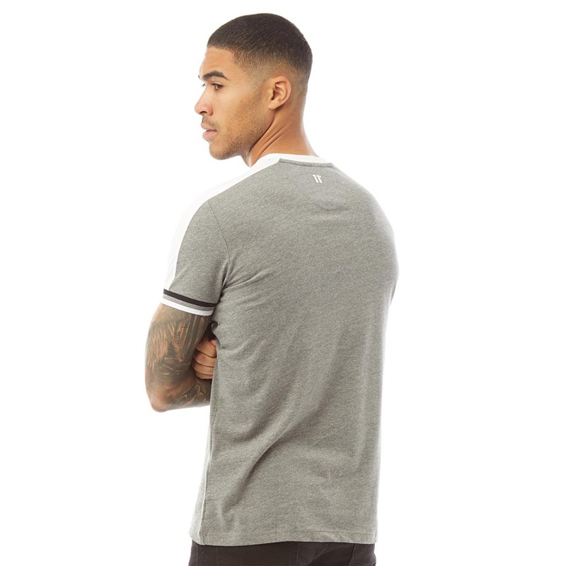 Buy 11 Degrees Mens Cut And Sew Panel Tipped Rib Ringer T-Shirt ...