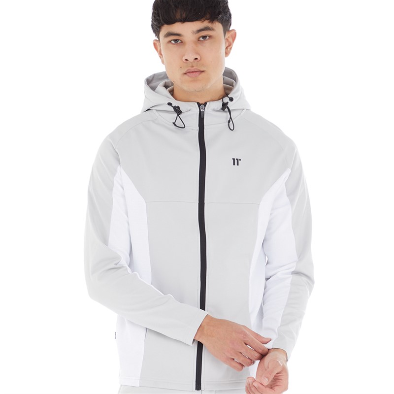Buy 11 Degrees Mens Full Zip Cut And Sew Hooded Mid Layer Zip Through ...