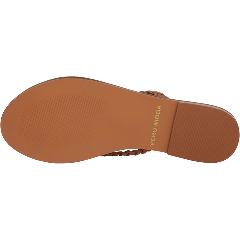 Buy Vero Moda Womens Cima Leather Sandals Cognac