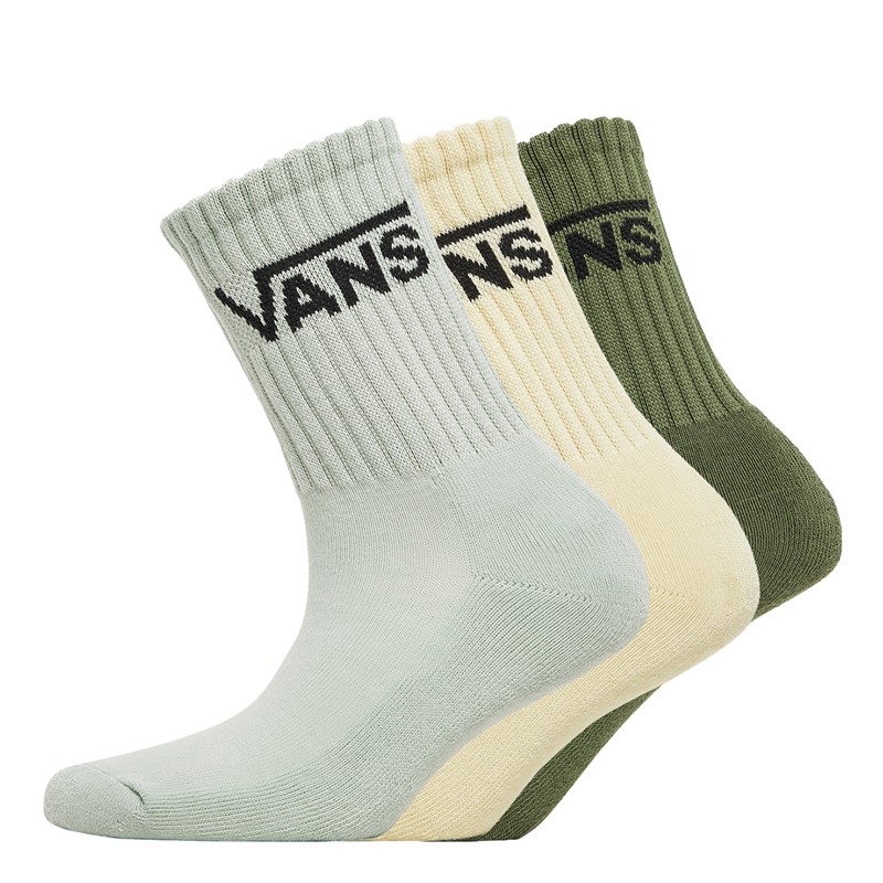 Buy Vans Junior Three Pack Classic Crew Socks Pale Aqua