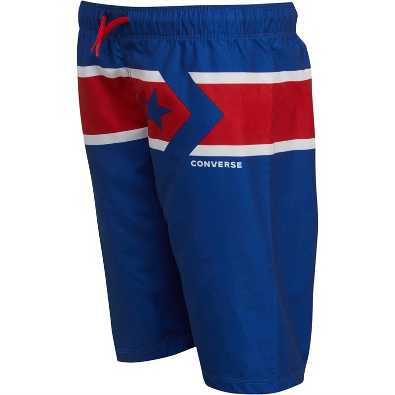 Buy Converse Junior Boys Swim Star Chevron Block Pool Shorts Blue