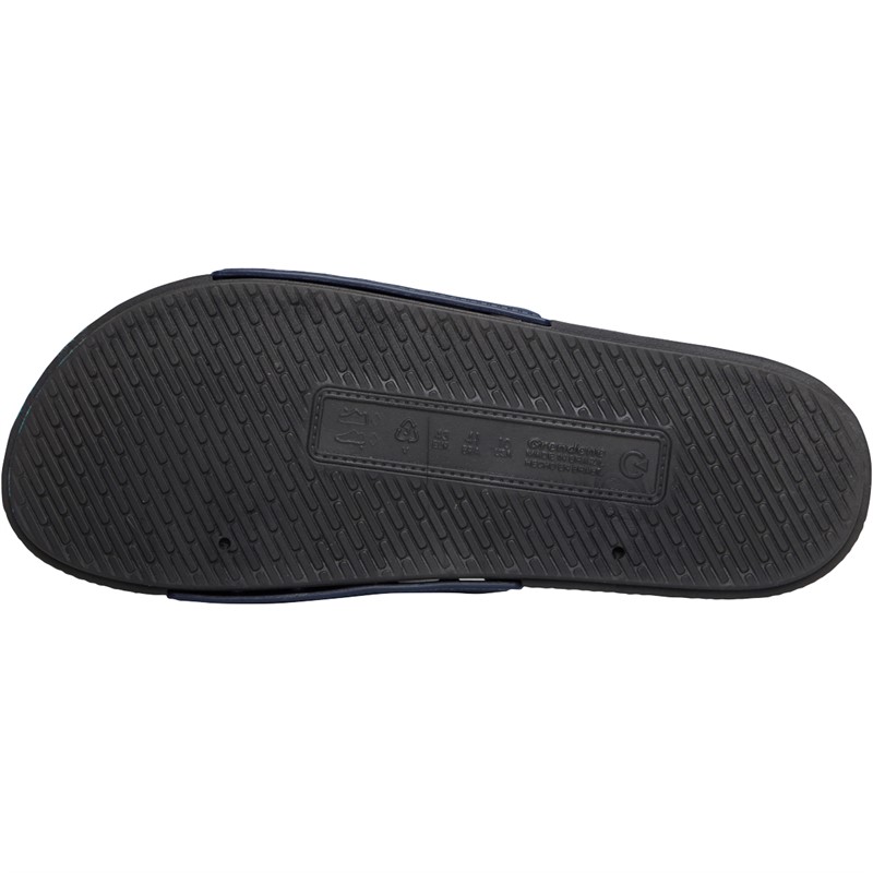 Buy CARTAGO Mens Mar Print Sliders Navy Print