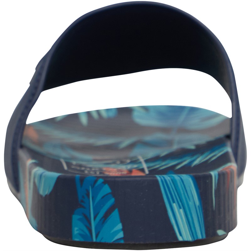 Buy CARTAGO Mens Mar Print Sliders Navy Print