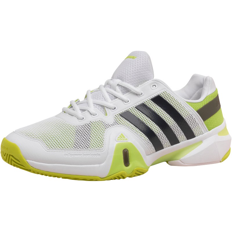 Adidas Mens Adipower Barricade Tennis Shoes White/solar Slime | Leelith