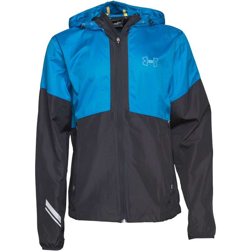 Under Armour Mens Run Storm Dwr Running Jacket Black/blue | Plable